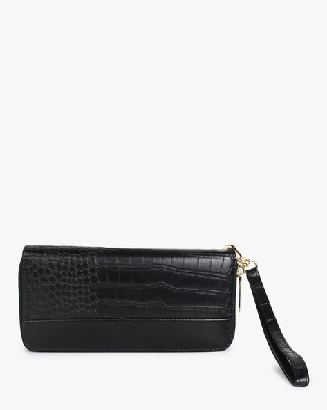 Croc-Embossed Zip-Around Wallet - Antiqshop
